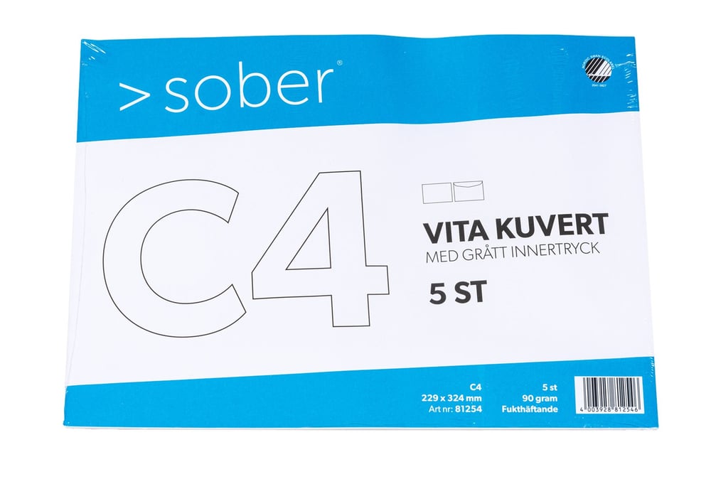 Kuvert C4 5 pack Vit | AllOffice