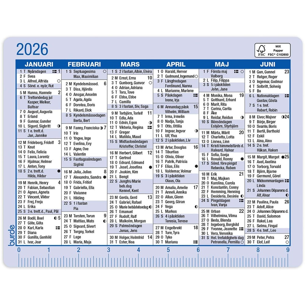 Almanacka Burde 3135 Kalenderkort 2025 | AllOffice