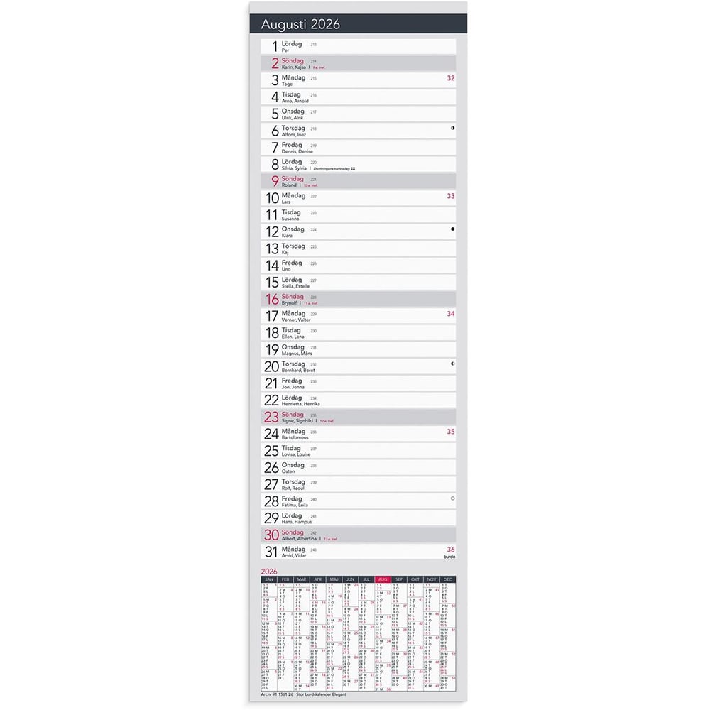 Almanacka Burde 1561 Stor Bordskalender Elegant 2026 | AllOffice