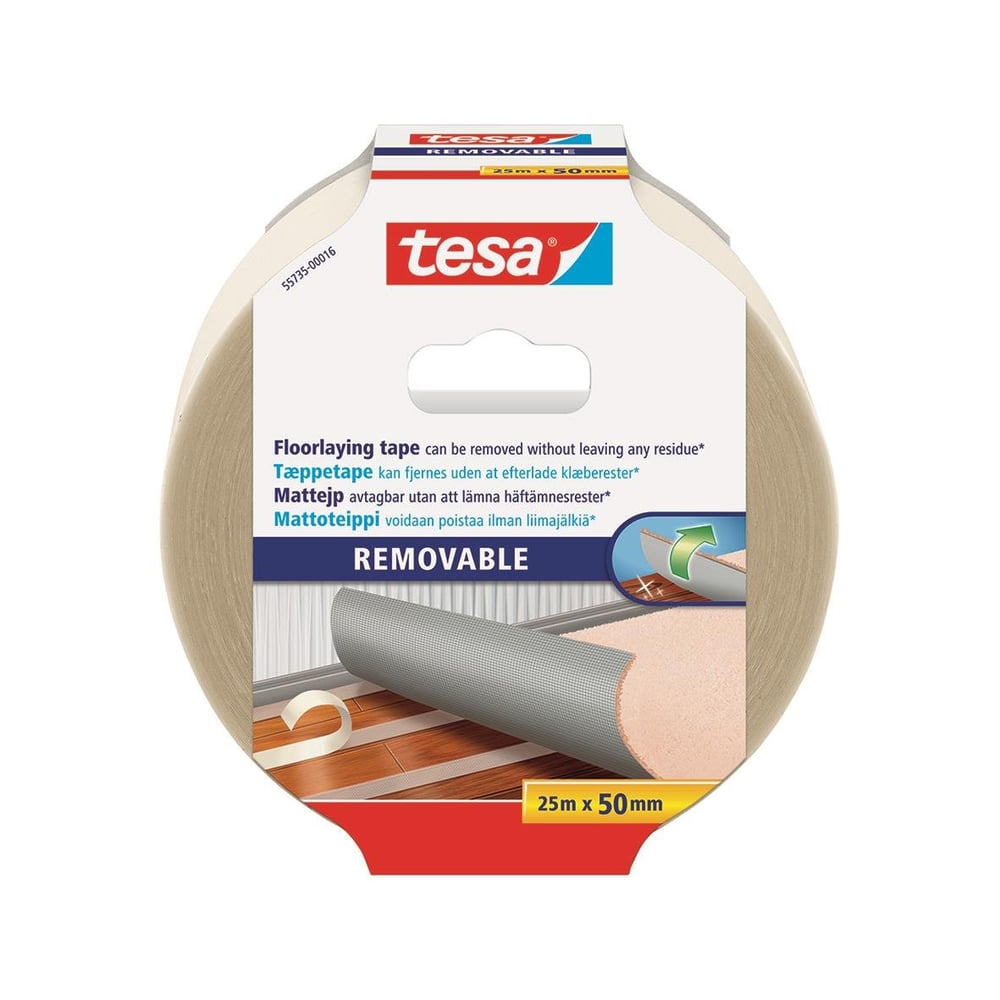Dubbelhäftande Tejp Tesa Mattejp Avtagbar 50mm x 25m | AllOffice