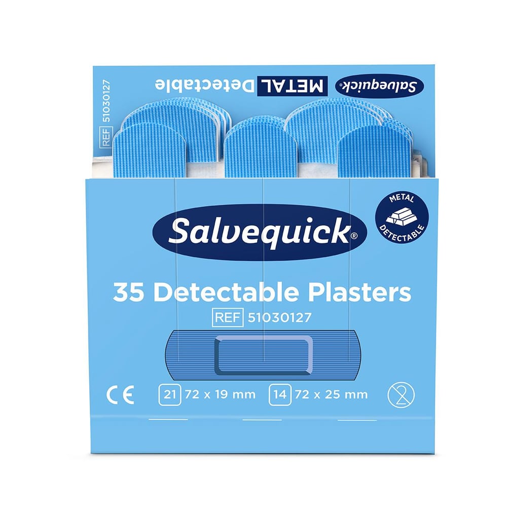 Plåster Salvequick Detectable Refill 51030127 Blå 35st | AllOffice