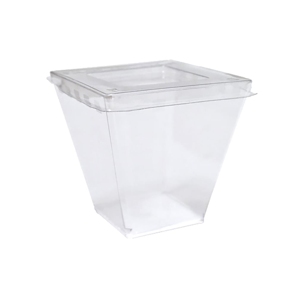 Lock Till Plastbägare Fyrkantig Victoria PS Klar Till 210ml | AllOffice