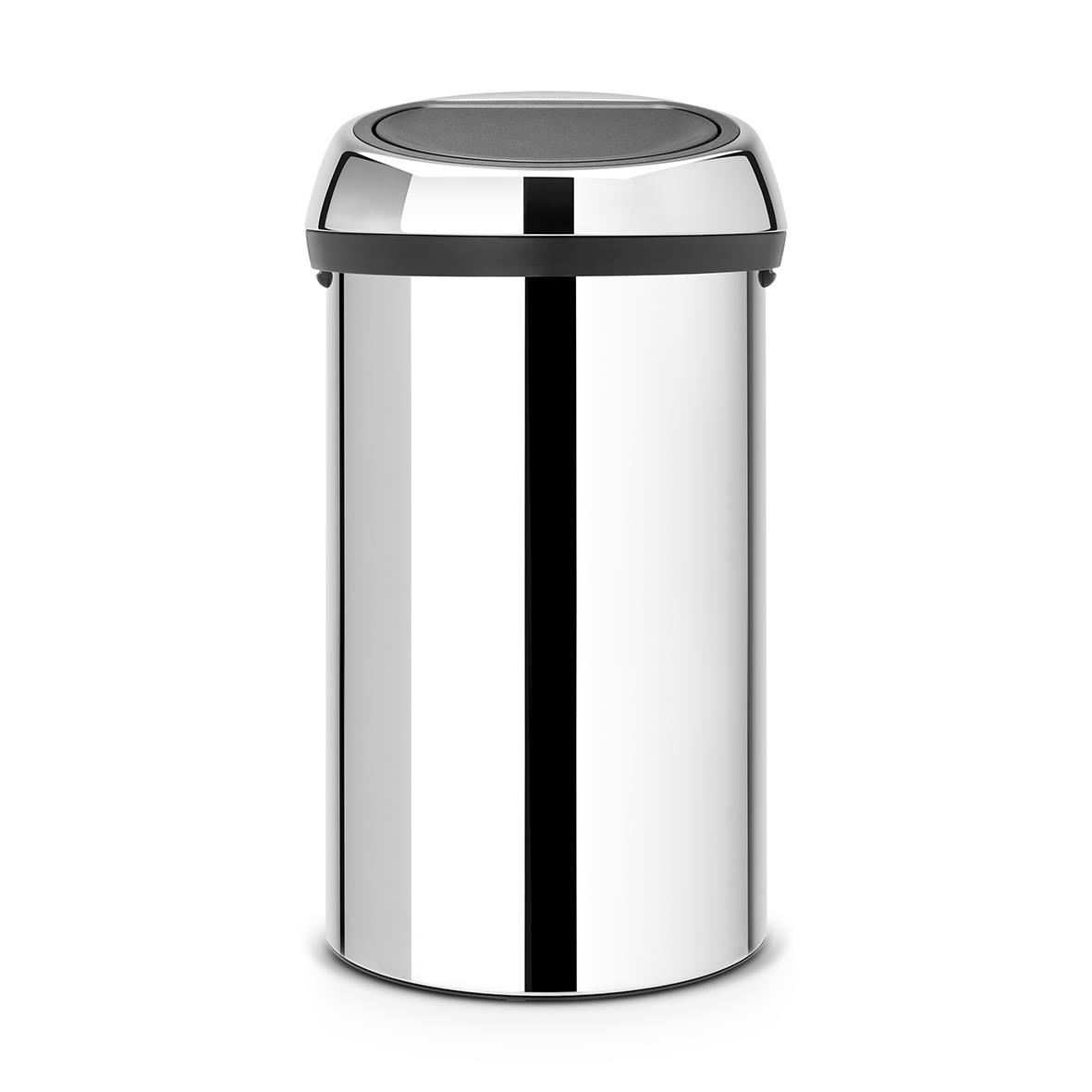 Papperskorg Brabantia Touch Bin Brilliant Steel AllOffice Papperskorg Brabantia Touch Bin Brilliant Steel AllOffice