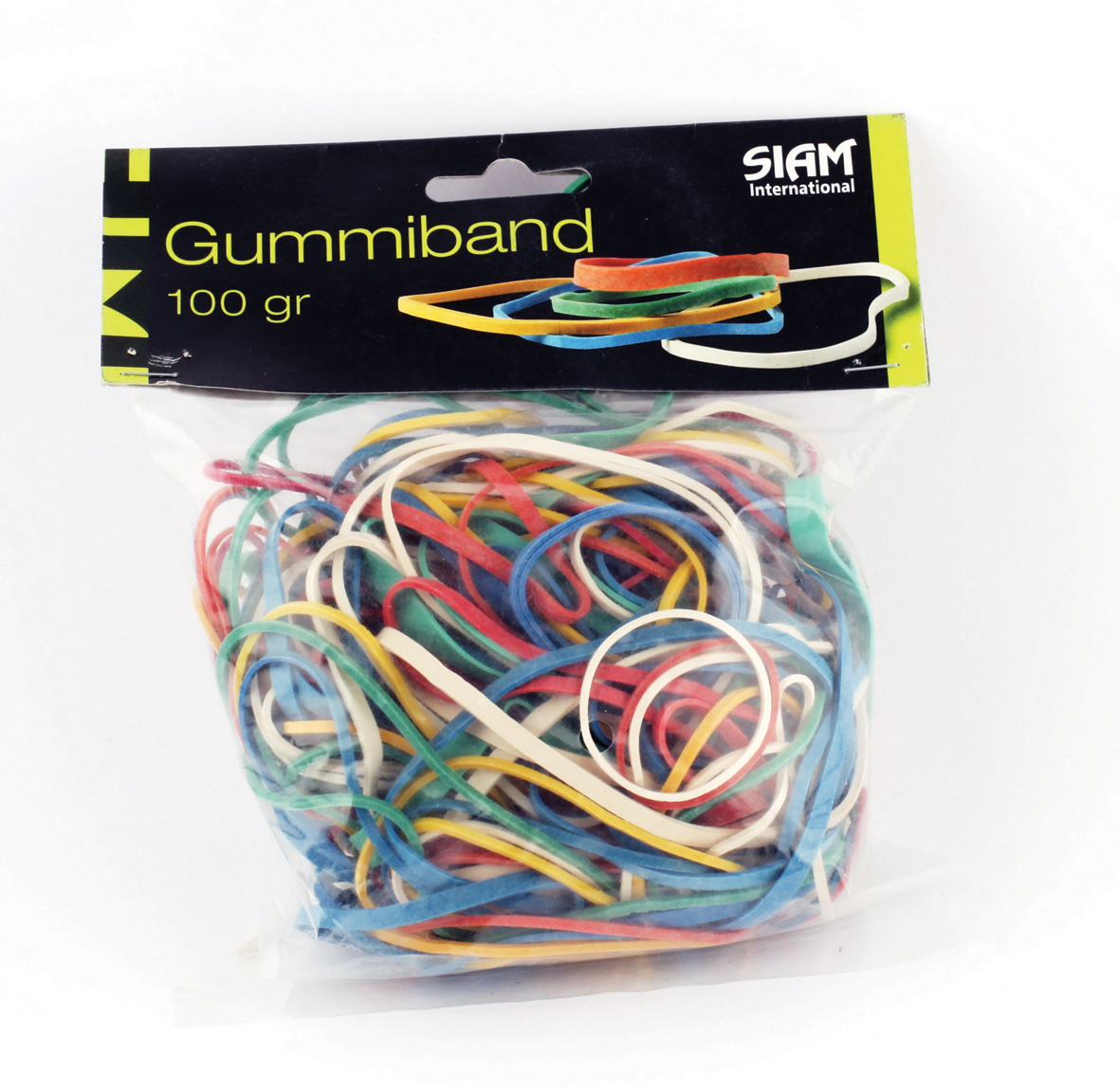 Gummiband blandade storlekar och färger 100 gram | AllOffice