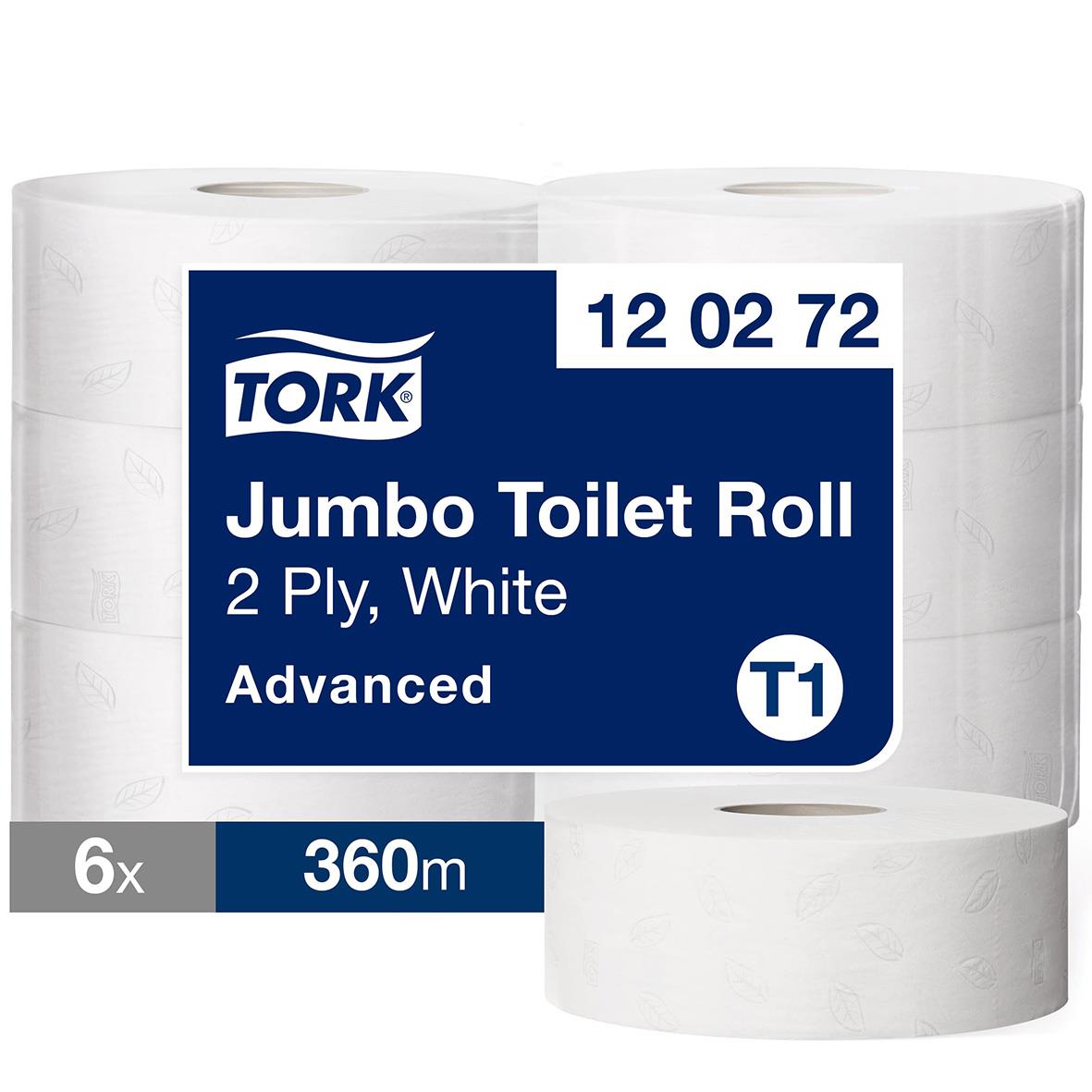 Toalettpapper Tork T1 Jumbo Advanced 2-lg vit 360m | AllOffice